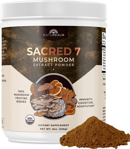 Naturealm SACRED 7 Mushroom Extract Powder | Pill Clarity
