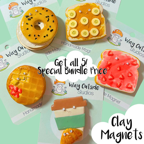 Breakfast Bundle Polymer Clay Magnet Set