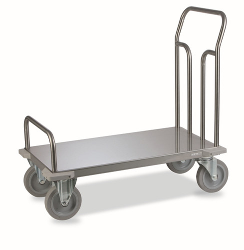 Carucior platforma din inox AISI 304 pentru transport marfa, 500 Kg ...