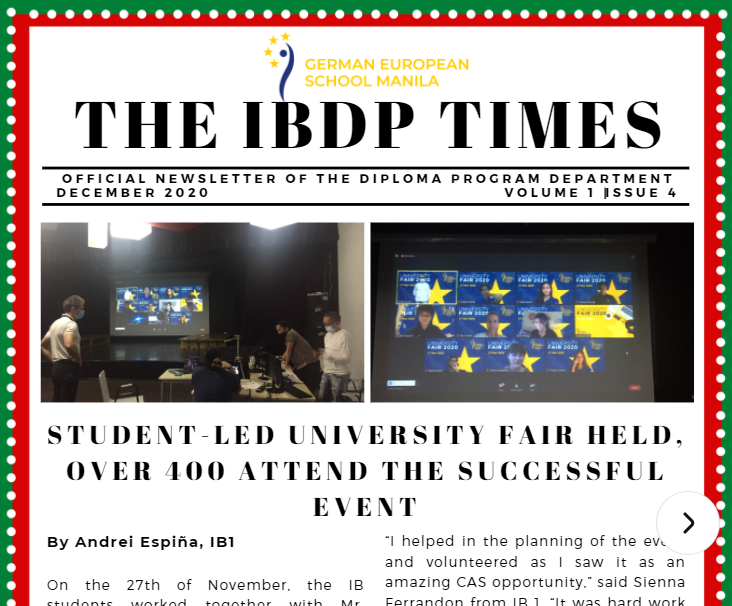 GESM's IBDP releases last news section issue of 2020