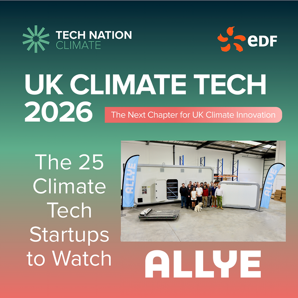 Allye named as "The 25 Climate Tech Startups To Watch" by Tech Nation