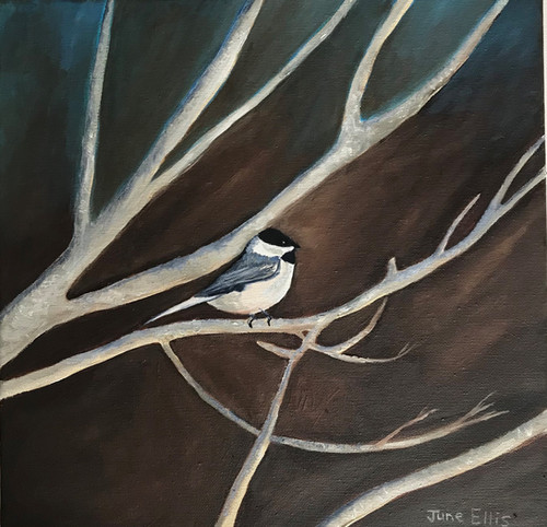 Bird on a Branch (original oil painting) | June Ellis Artist
