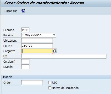 PM Cómo crear una orden de mantenimiento en SAP