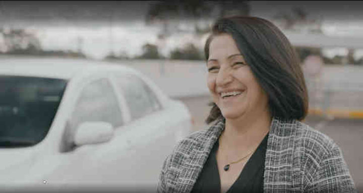 Basima drives for the first time