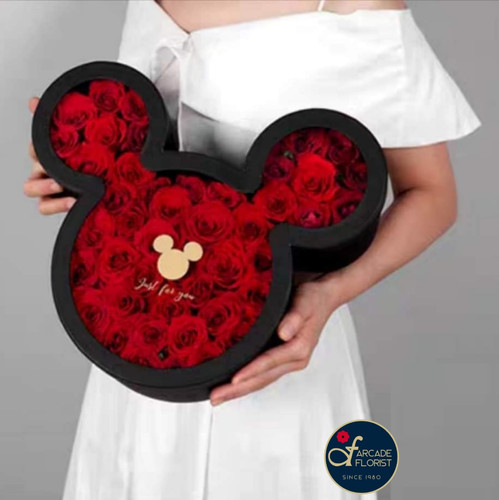 Mickey Rose Box (Black) | Arcade Florist