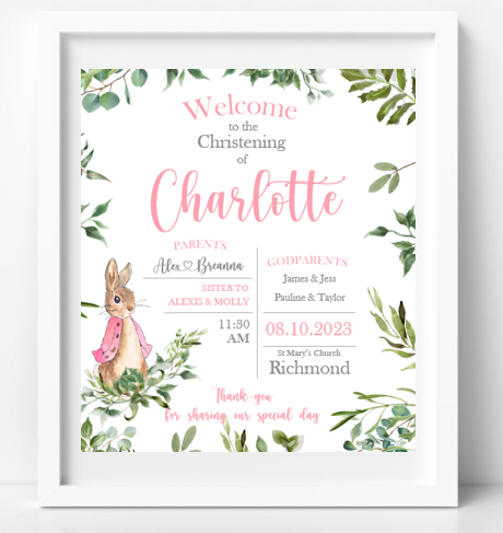 Flopsy Rabbit Baptism Gift Frame | BabyCusch