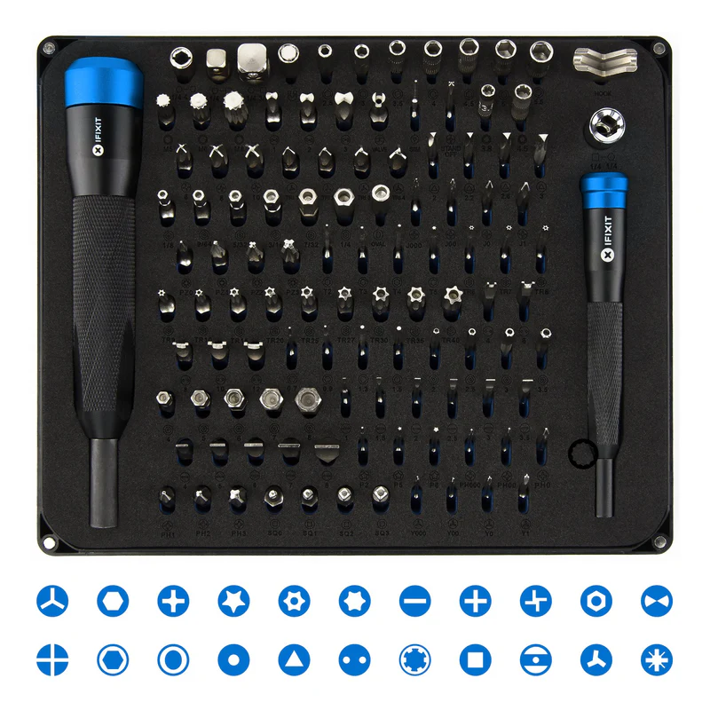 iFixit Manta Precision Bit Set 112pc | Silver Knight PCs