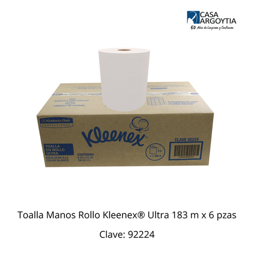 Caja de toalla en rollo marca Kleenex Ultra con 6/183 m | Casa Argoytia