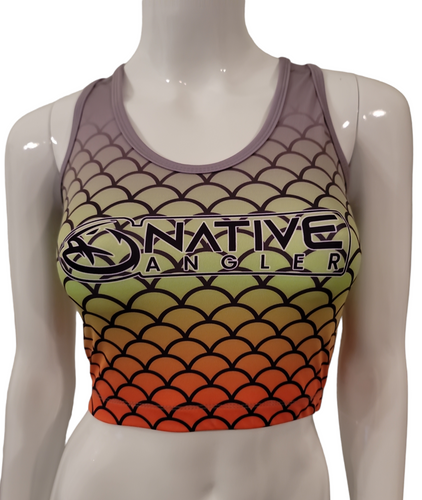 Fish Scale Sunrise Performance Fishing Crop Top | Native Angler Appare