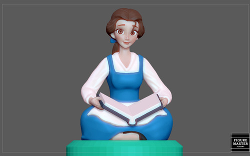 BELLE PRINCESS STATUE BEAUTY AND THE BEAST BOOK DISNEY ANIME 3D print ...