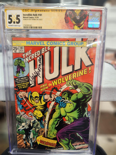 INCREDIBLE HULK #181 (Marvel Comics, 1974) 1st Wolverine – CGC 5.5 ...