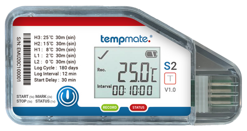Tempmate-S2H Single-Use Temperature and RH Data Logger | 427334 - Data Logger
