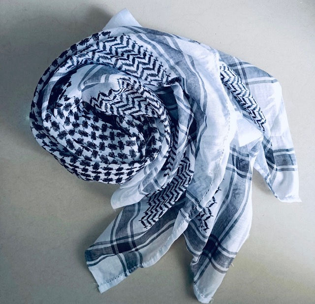 Palestinian Cotton Black Keffiyeh | Jafra-pal