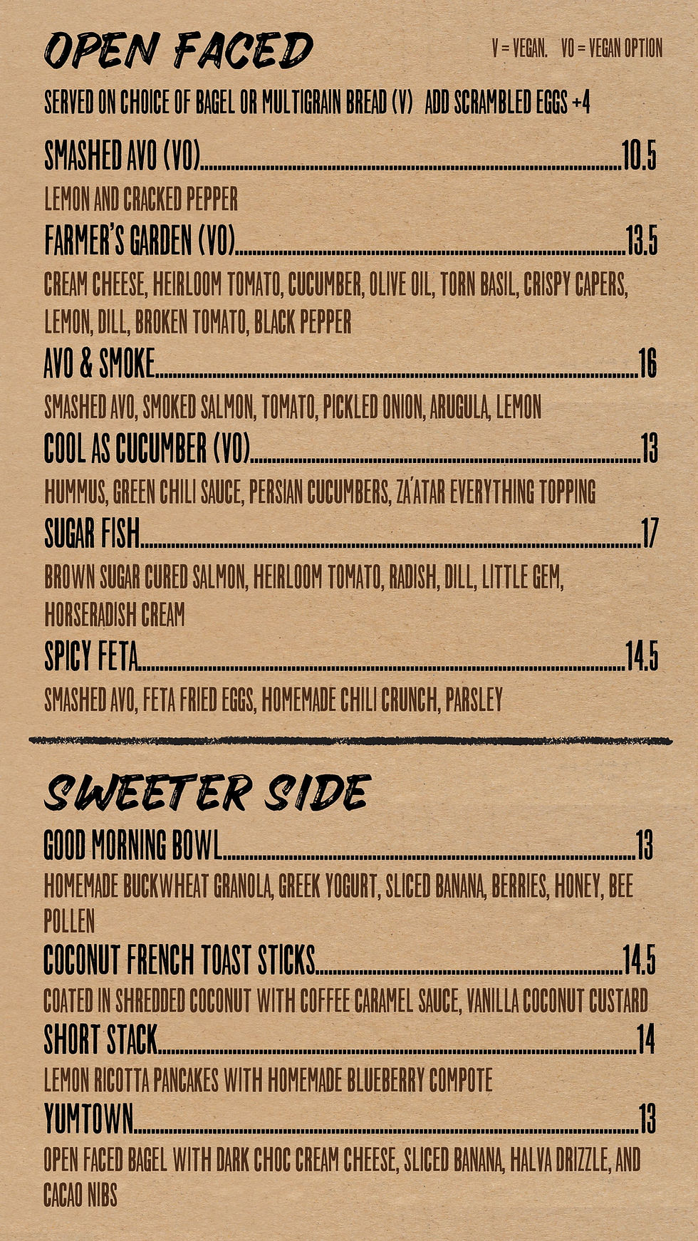 MENU | Modern Bread & Bagel