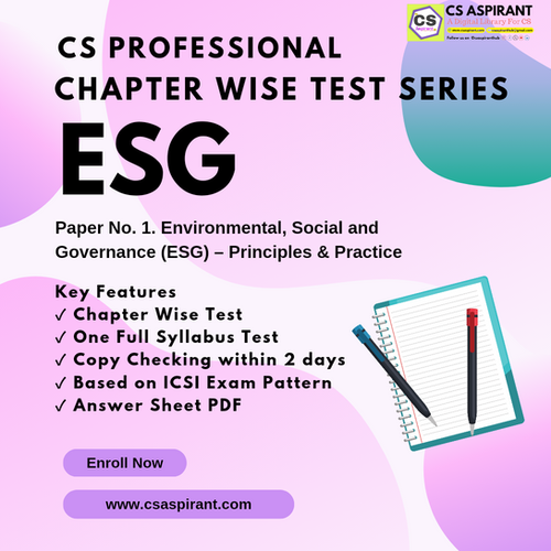 ESG Chapter Wise Test Series - CS PROFESSIONAL (New Syllabus) | CS Aspirant