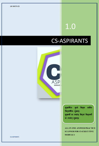 ANSWER PRACTICE PDF (PART1) MODULE 1 CS EXECUTIVE | E-BOOK PDF | CS ...