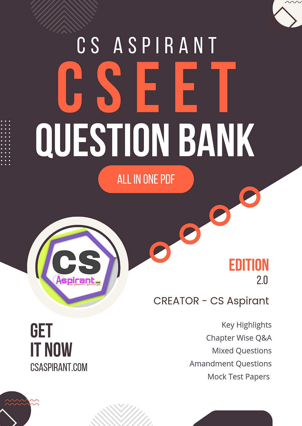 CSEET QUESTION BANK (MCQ) 2.0 | EDITION 2024 | EBOOK PDF | CS Aspirant
