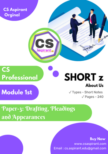 Drafting, Pleadings and Appearances Short Notes | CS PROFESSIONAL | CS ...