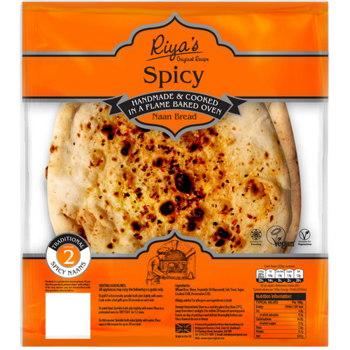Riya's Original Recipe 2 Pack Handmade Spicy Naan | Riyas Original Recipe
