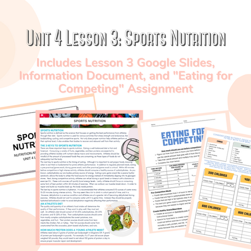 Unit 4 Lesson 3: Sports Nutrition | NYM Health Teacher