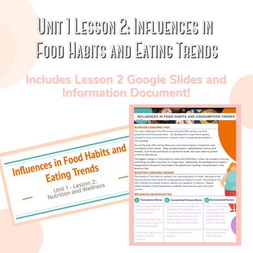 Unit 1 Lesson 2: Influences in Food Habits and Eating Trends | NYM ...
