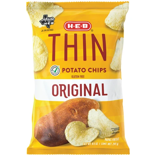 H‑E‑B Thin Potato Chips - Original 8.5 oz | My Texas Store