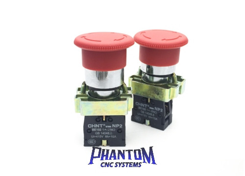 (2) Emergency Stop Twist Push Buttons Chint NP2-BE101.3 Normally Open ...