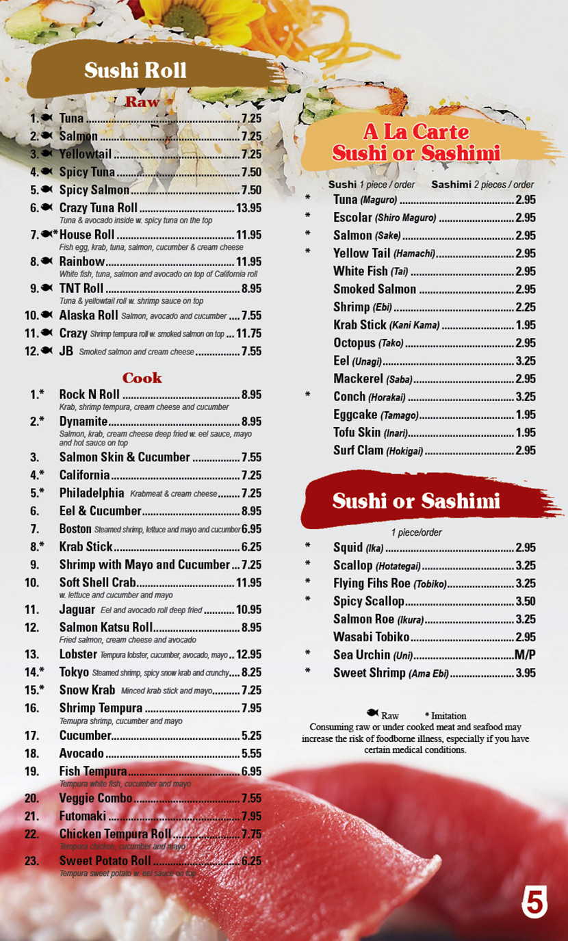 Menu | Sushi 99
