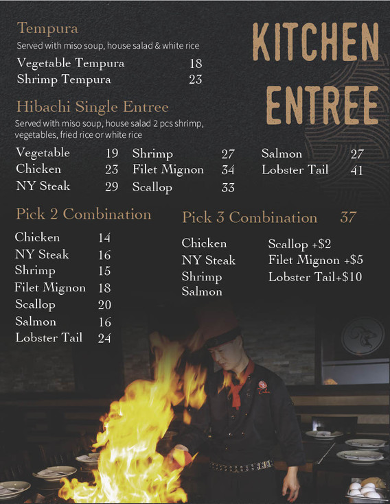 Dinner Menu | Taka Asian Cusine