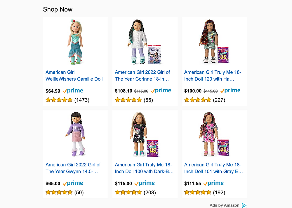 American Girl Doll Sales on Amazon