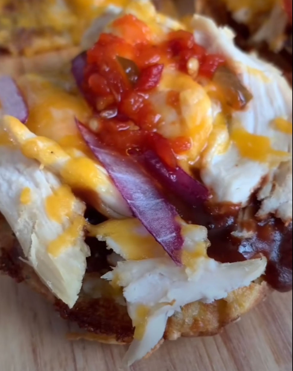 BBQ Chicken Pizza Chaffle