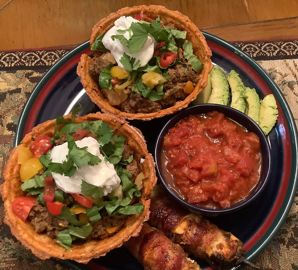 Keto Chaffle Taco Bowl