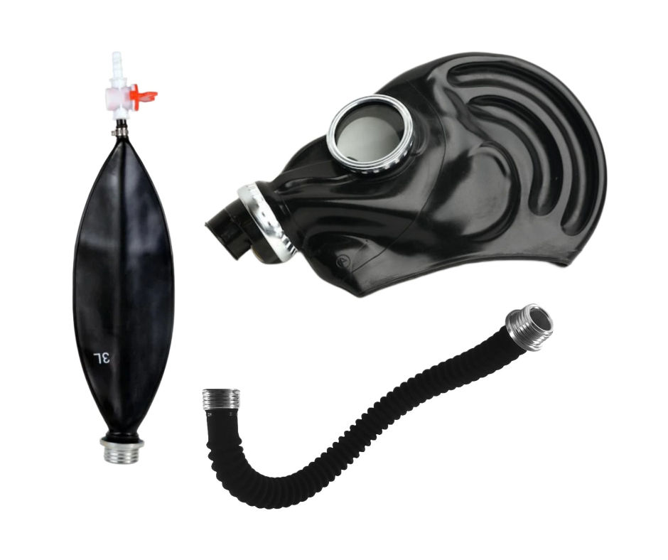 Adapted Black GP5 - Breath Play Set | Fetish Gas Mask | MASKX
