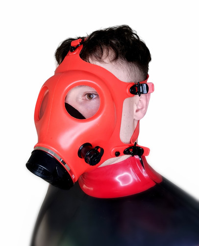 HG-700 Red - Clear Lenses | Maskx | Fetish Gas Masks