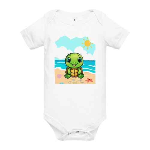 Billy the Sea Turtle Baby short sleeve one piece | Angry Oceans