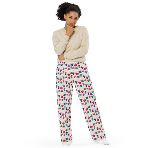 Coffee Cups Wide-Leg Cozy Pants | Wowza Wear