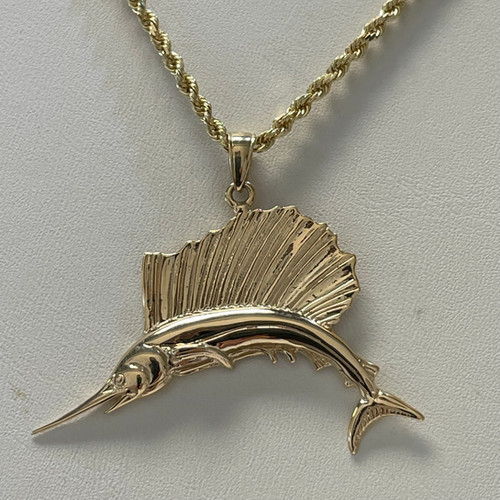 14k Gold Sailfish Pendant | salernopawnjewelry