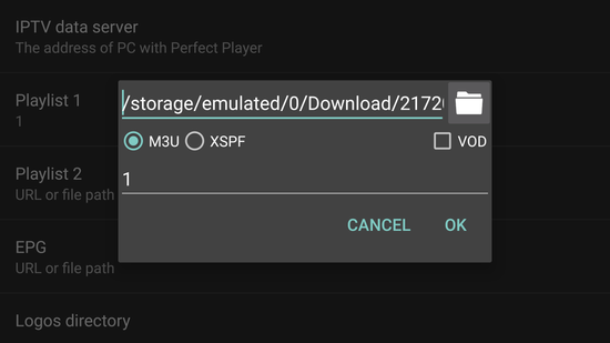 How to stream m3u lists using Perfect Player. (Android or Fire tv)
