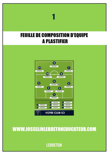 FEUILLE DE COMPOSITION D'EQUIPE A PLASTIFIER | J LEBRETON Educateur