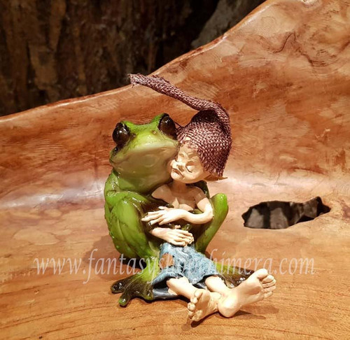 Frog Snuggle, Pixie with Frog | Fantasy Shop Chimera