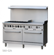 Ecomax by Hobart 6 Burner Gas Range w/ Griddle and 2 standard ovens ...