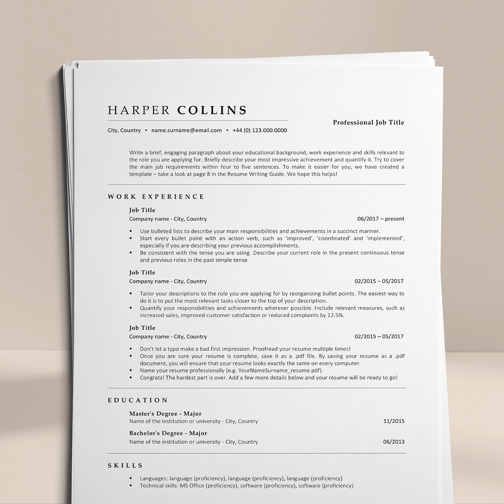 Classic Resume Templates - Get Instant Access