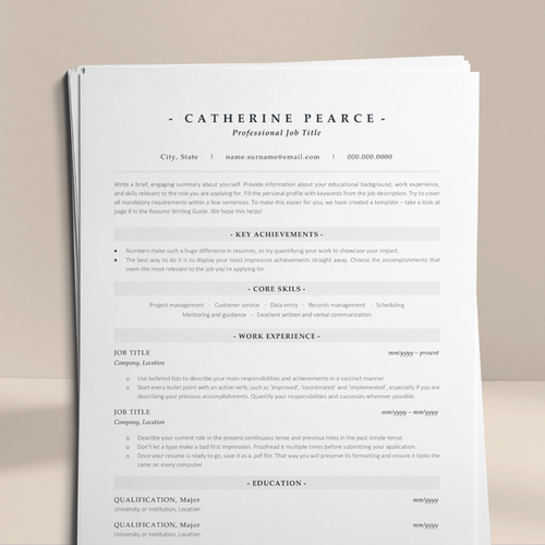 Professional and Modern ATS Resume Template - Instant Download
