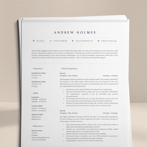Modern Resume Template with Icons