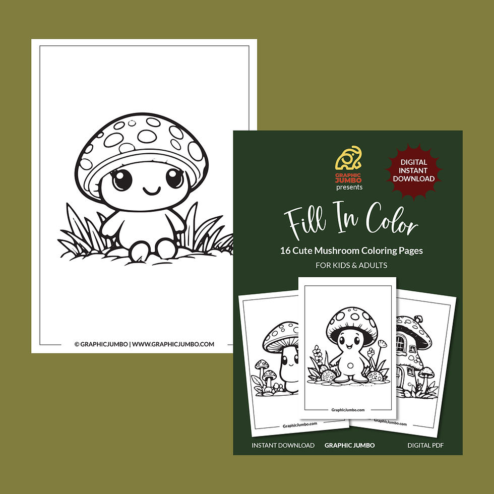 mushroom coloring pages cute