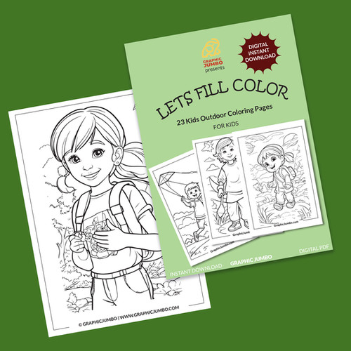 Kids Outdoor Fun Coloring Book - Printable Coloring Pages | Graphic Jumbo