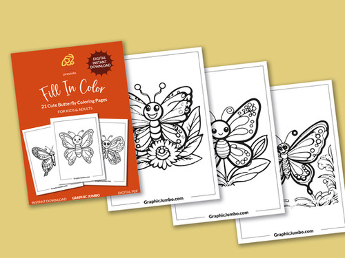 Buterfly Coloring Book - Printable Coloring Pages | Graphic Jumbo