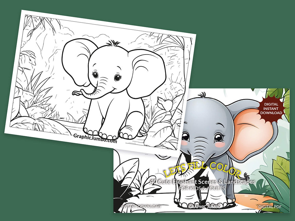 35+ Cute Elephant Coloring Pages : Dive into the World of Cute Elephant ...
