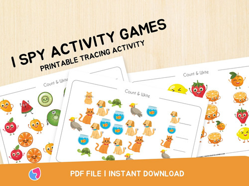 I Spy Counting Worksheet - Printable Preschool Maths Activity for kids ...