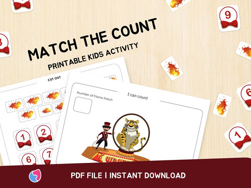 Match the Flame Count - Printable Preschool Counting Activity | Graphic ...